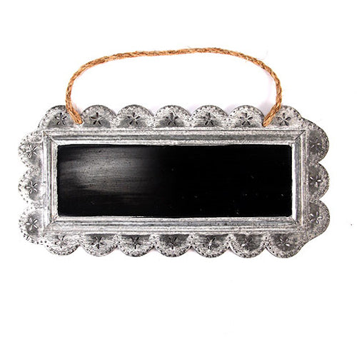 Large Scalloped Frame Tin Signs with Chalkboard - The Wedding Outlet
