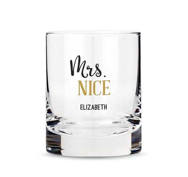 Personalized Whiskey Glass - Mrs. Nice - The Wedding Outlet