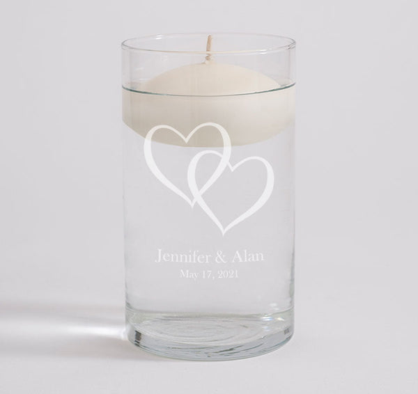 Double Heart Floating Unity Candle - The Wedding Outlet