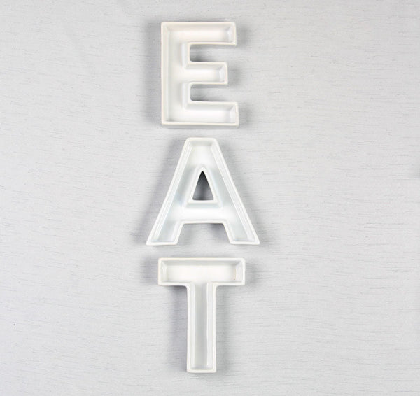 EAT Ceramic Letter Dishes - The Wedding Outlet