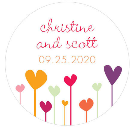 Hearts Small Wedding Stickers - The Wedding Outlet