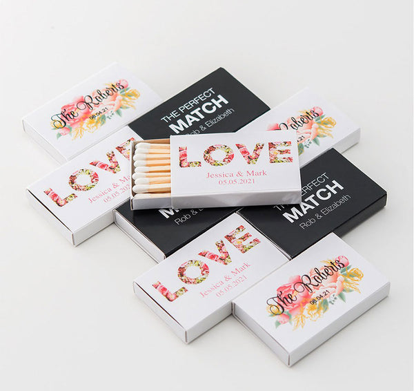 Personalized Matchbox - Floral - Pack of 50 - The Wedding Outlet