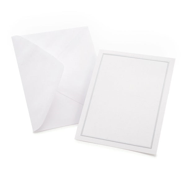 Platinum Border All Purpose Cards (50 Count) - The Wedding Outlet