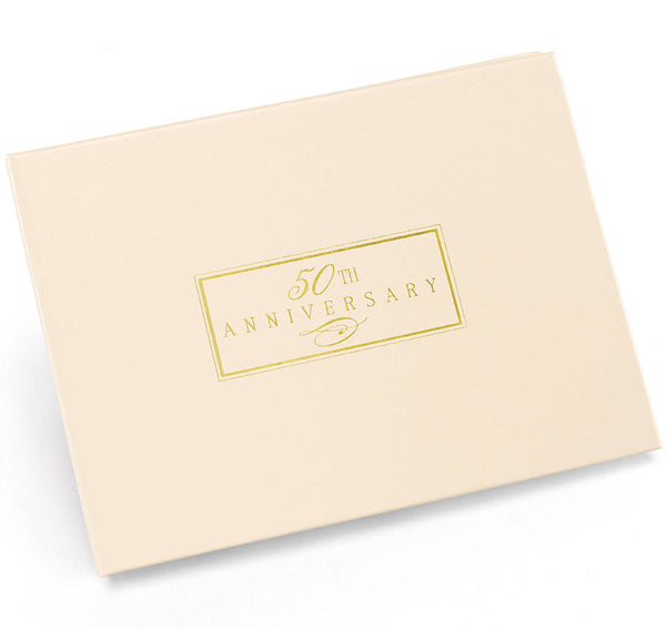 50th Anniversary Ivory Guest Book - The Wedding Outlet