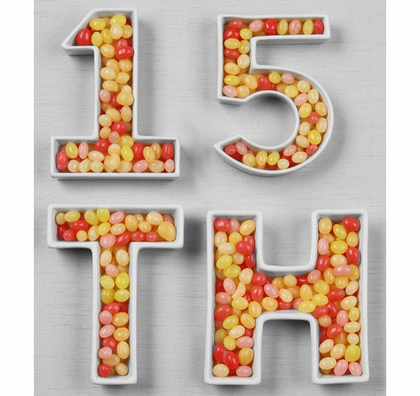 15TH Ceramic Letter Dishes - The Wedding Outlet
