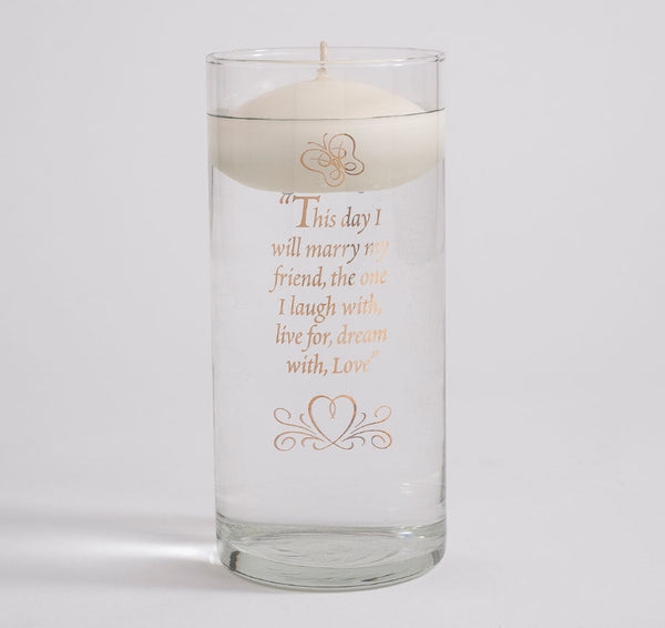 This Day I Marry My Friend Floating Unity Candle Vase - The Wedding Outlet