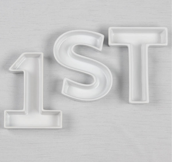 1ST Ceramic Letter Dishes - The Wedding Outlet