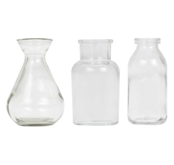 Assorted Mini Glass Vases - The Wedding Outlet