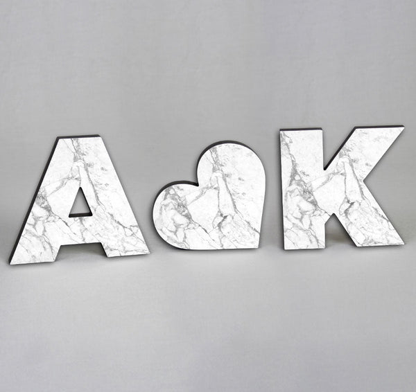 Letter Plaque Set with Heart - The Wedding Outlet