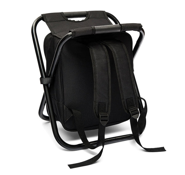 Black Folding Cooler Chair Backpack - The Wedding Outlet