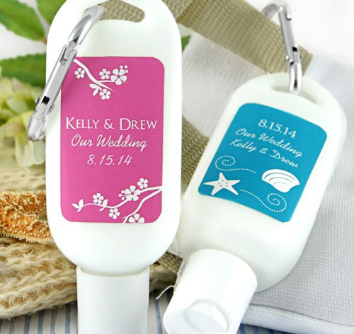 Custom Sunscreen Favor with Carabiner - Silhouette Collection - The ...