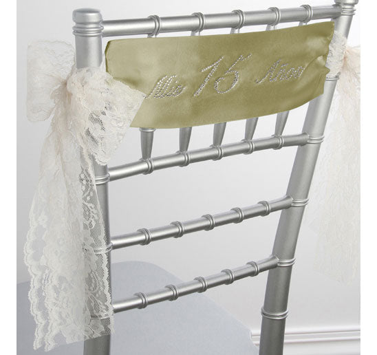 Mis Quince Anos Satin Chair Sash - The Wedding Outlet