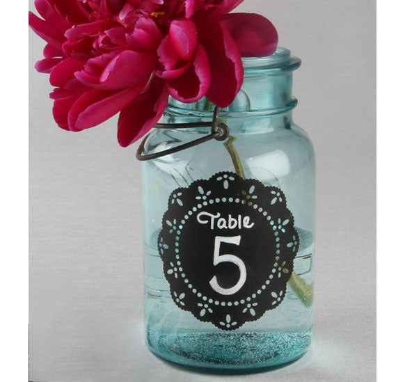 Large Round Scallop Chalkboard Stickers (Set of 5) - The Wedding Outlet